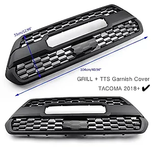 Front Grille Compatible for Tacoma 2016-2023 SR/SR5/TRD Sport/TRD Off-Road/Limited/TRD Pro (Not fit trucks with front Camera)