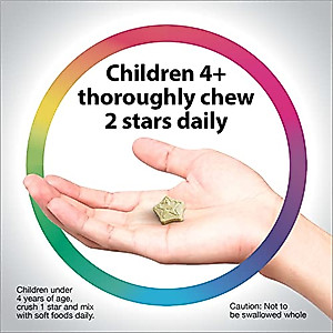 Rainbow Light Multivitamins for Kids, Vitamin B, Zinc & Iron, Prebiotics, Nutri Stars Provides Brain & Nervous System Support, Pineapple Orange, 120 Chewable Tablets