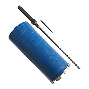 5" Dry Diamond Core Drill Bits for Brick and Block, 9.5" Drilling Depth, 10mm Segment Height, SDS Max Pilot Bit Adapter