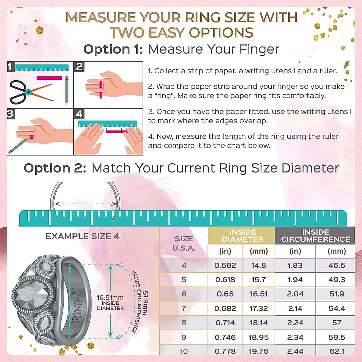 Rinfit Silicone Rings for Women - Womens Wedding Rings - Silicone Wedding Bands - Oval Rubber Ring - Patented Design - Dark Silver Ring, Size 10