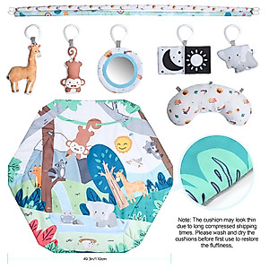 WDSMNAERW Baby Gym Play Mat & Activity Center, 8 in 1 Baby Play Gym & Ball Pit, Tummy Time Mat Toys 0-3-6-12 Months