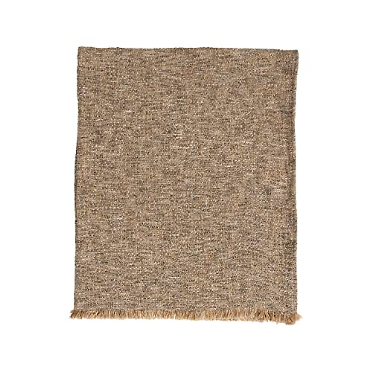 Creative Co-Op Woven Mélange Cotton Blend Bouclé Fringe Blanket Throw, Single, Multicolor