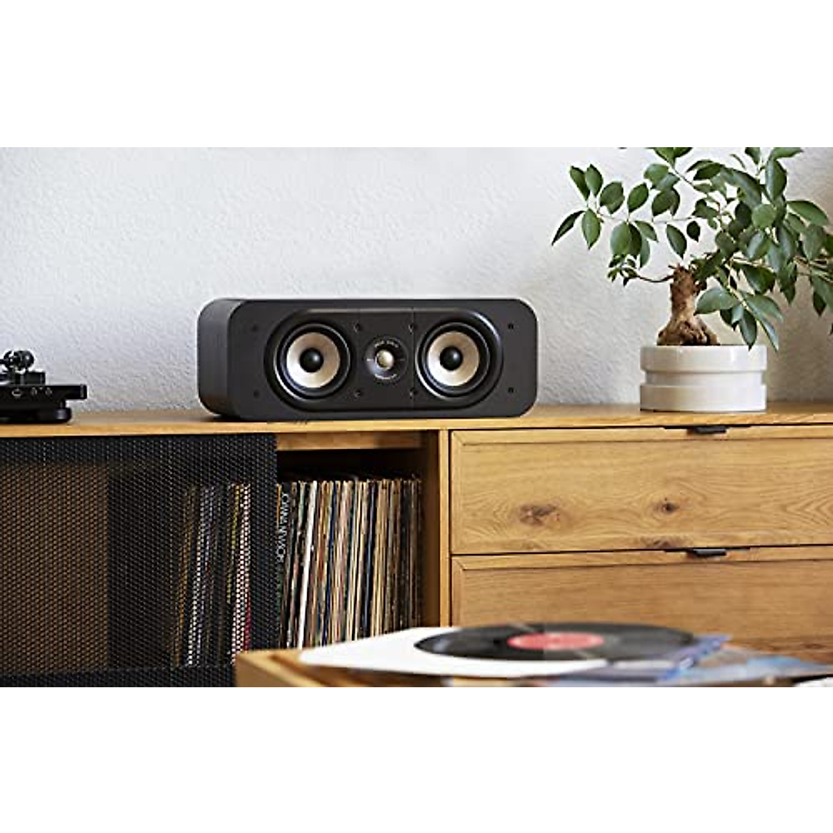 Polk Signature Elite ES30 Center Channel Speaker - Hi-Res Audio Certified and Dolby Atmos & DTS:X Compatible, 1" Tweeter & Two 5.25" Woofers, Dual Power Port for Effortless Bass, Stunning Black