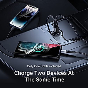 Syncwire USB C Car Charger 60W [PD 30W & QC 30W] Car Charger Fast Charging USB Car Charger Adapter with 5FT Type C Cable Compatible with Samsung S23/S22 Google Pixel 7/7Pro iPhone 14 Pro Max and More