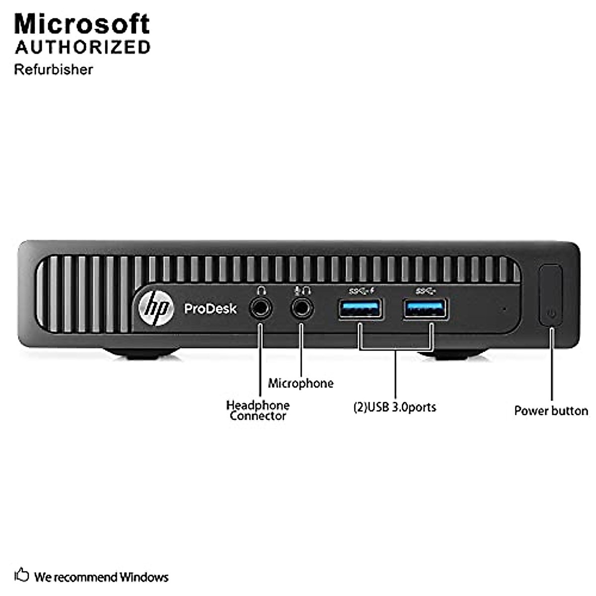HP ProDesk 600 G1 Mini Business Desktop PC, Intel Core Quad i5 4590T up to 3.0GHz, 8GB DDR3, 256GB SSD, WiFi, BT, VGA, DP, Windows 10 64 Bit-Multi-Language Supports English/Spanish/French(Renewed)