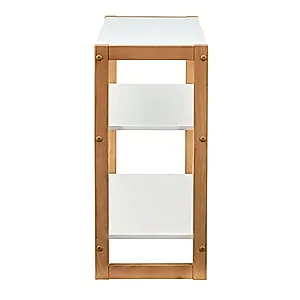 Linon Home Decor Products Boden White and Natural Low Bookcase
