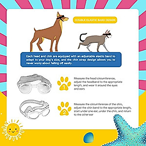 FranyyCo Small Dog Sunglasses UV Protection Goggles with Adjustable Straps, Conditionable at Nose Bridge, Frame with Breathing Holes and High Density Sponge, Windproof Dustproof Anti-Fog Glasses