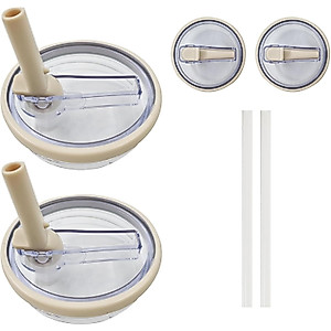 2 Pcs 40 oz Tumbler Flip Straw Lid Replacement fit for Stanley Quencher, New Spill Proof Tumbler Cover for Stanley Cup (White)