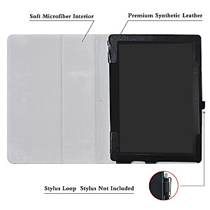 Dell Latitude 5285 Case,Mama Mouth PU Leather Folio Stand Cover for 12.3" Dell Latitude 5285 (12.3 Inch HD IPS Touch) 2in1 Laptop,Black