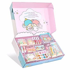 wet n wild Little Twin Stars Full Makeup Set | Gift Set | Primer | Setting Spray | Makeup Brushes | Highlighters | Makeup Sponges | 15-Pan Pigment Palette | Lip Scrub | Lip Gloss, Full Collection