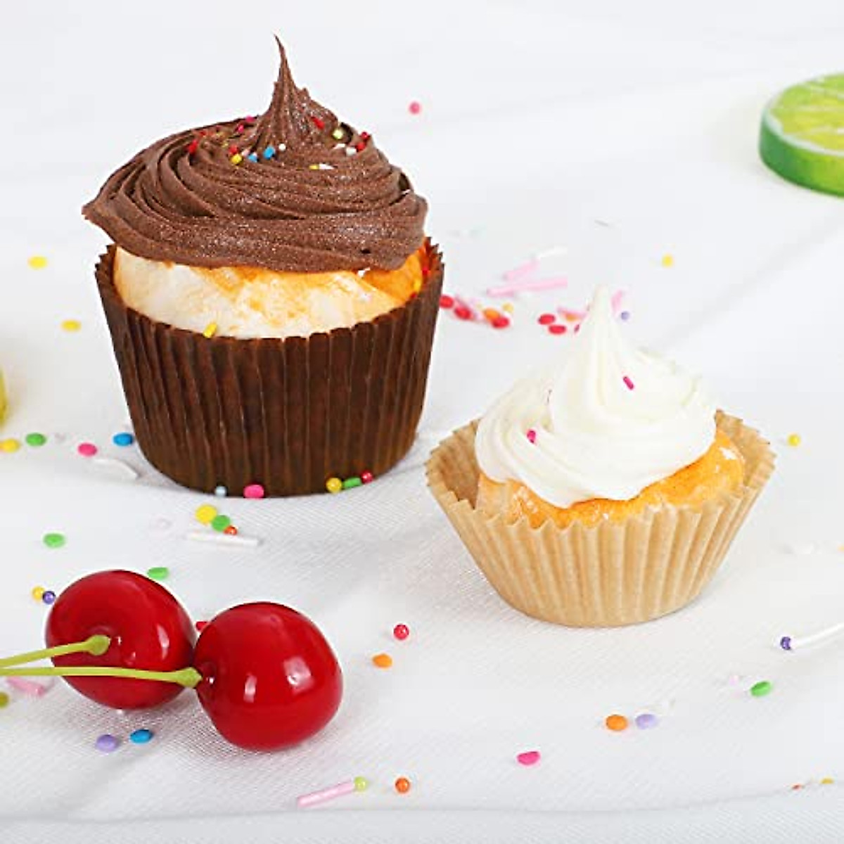 Caperci 500 Count Mini Cupcake Liners Natural Muffin Liners Greaseproof No Smell Small Cupcake Wrappers Baking Cups