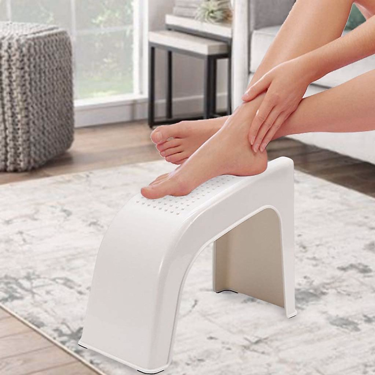 Milageto Shower Foot Rest Stand, Multifunctional Storage Shower Foot Stool, for