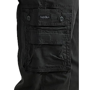 Lee Men's Wyoming Relaxed Fit Cargo Pant, Black Ripstop, 38W x 32L