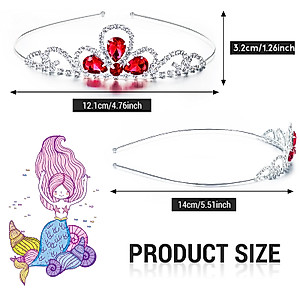 Hicarer 10 Pieces Girls Princess Rhinestone Crown Colorful Crystal Headband Crystal Tiara Rhinestone Princess Crystal Headband for Birthday Wedding Crown Party Prom, Little Girls, Colorful