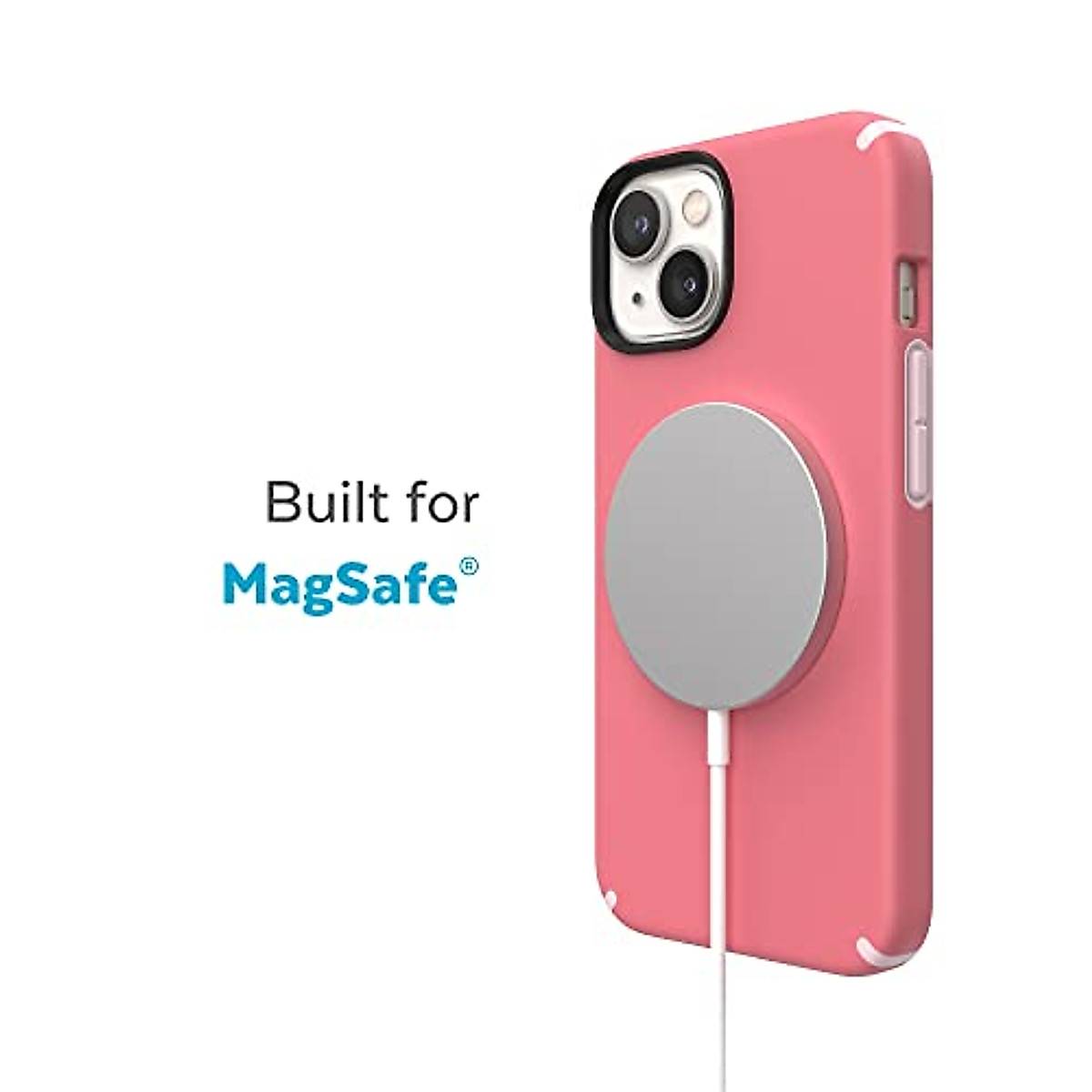 Speck iPhone 14 & iPhone13 Case- Drop Protection, Scratch Resistant, Built for MagSafe Phone Case with Soft Touch Coating - 6.1" Model, Dual Layer Case -Sweet Coral/Light Coral CandyShell Pro, 1 count