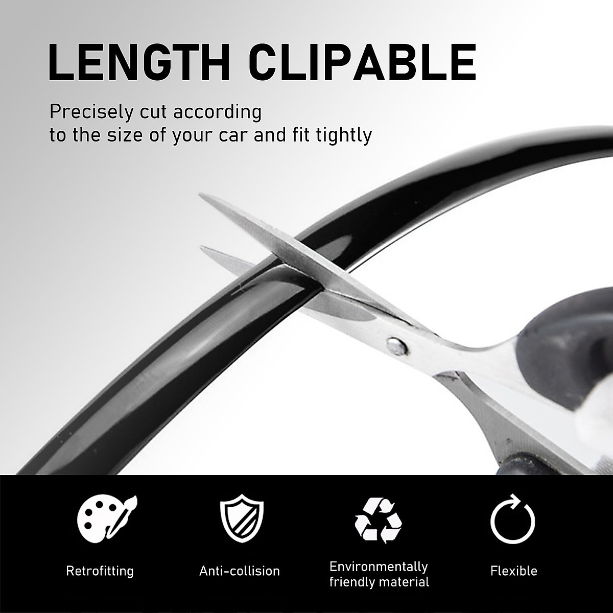 NGHEY Pack-1 Car Chrome Trim Molding, 0.78" x 16.4Ft Body Window Seal Rubbing Strip, Bumper Anti-Collision Strip, Universal for Auto DIY Shiny Self-Adhesive Strip (Bright Black)