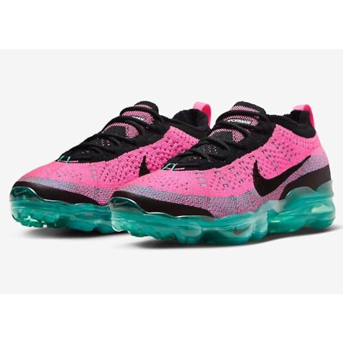 Nike Air Vapormax 2023 Flyknit Women's Running Shoes (Clear Jade/Pink Blast/White/Black FN7182-335, US Footwear Size System, Adult, Women, Numeric, Medium, 10)