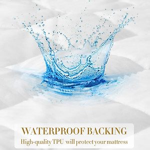 King Quilted Fitted Waterproof Mattress Pad, Breathable Premium Soft Filling Mattress Protector, 8-21 Inches Deep Pocket Noiseless Mattress Cover (Grey)