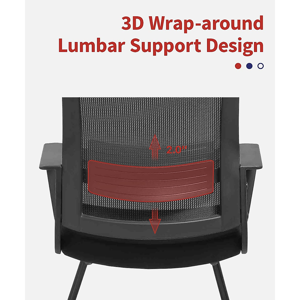 CLATINA Waiting and Guest Chairs for Conference Room with Lumbar Support and Mid Back Mesh Space Air Grid Series Black 1 Pack