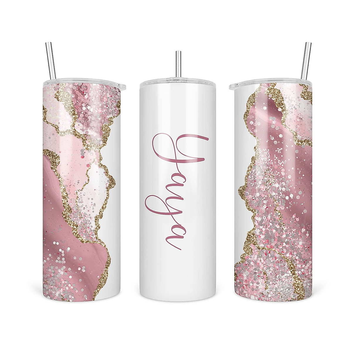 HTDesigns Yaya Tumbler For Grandma For Mother's Day - Yaya Travel Mug - Grandma Tumbler For Mother's Day - Cute Mother's Day Gift For Yaya, White, 20oz
