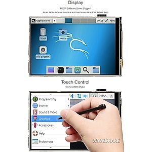 waveshare 4inch Resistive Touch Display Compatible with Raspberry Pi 4B/3B+/3B/2B/B+/A+/Zero/Zero W/WH/Zero 2W Series Boards 480×320 Resolution 125MHz High-Speed SPI