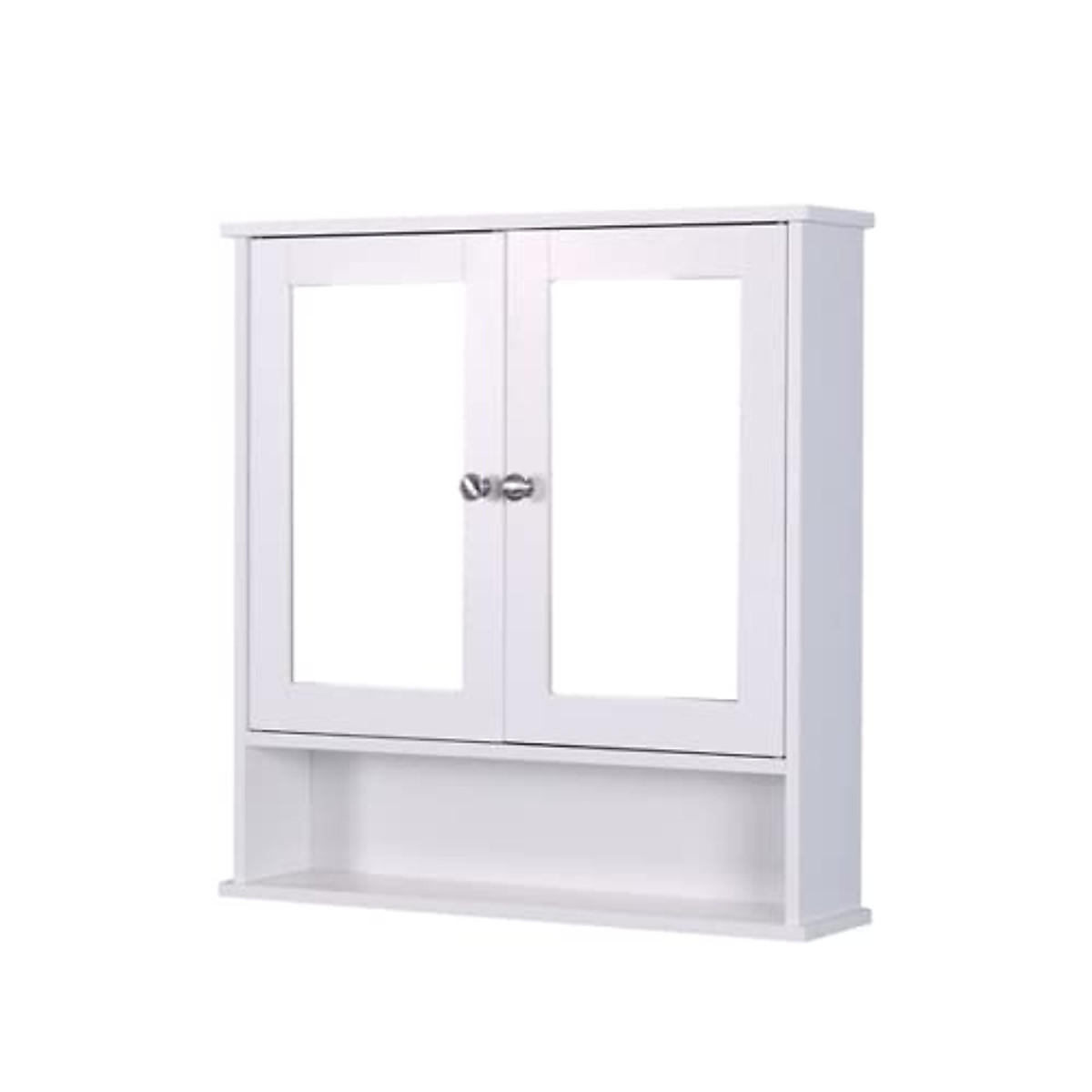 TANOOS Bathroom Cabinet, Wall Mounted Bathroom Cabinet with 2 Mirror Doors and Adjustable Shelf, Medicine Cabinets for Bathroom Laundry Room Kitchen, White