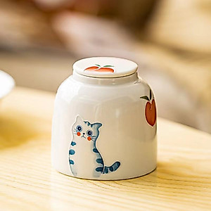 Pet Urn for Cat Ashes, Ceramic Cats Urns, Pet Urn with Beautiful Patterns