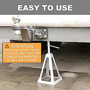 YOMILINK Aluminum RV Stabilizer Jacks 4 Pack with Additional Screw Nuts, Screw Jack Stands, Stabilize and Level RV Trailer Camper, Adjustable Height 11.5 to 17.5 Inch, Single Jack Withstand 6000 Lbs