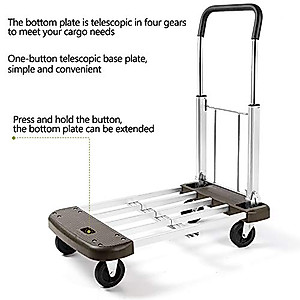 GTFDXJ Portable Trolleys, Stable and Durable Handling Vehicles, Small Carts and Trucks, Foldable Trolleys, Flatbeds, Household Telescopic Trailers