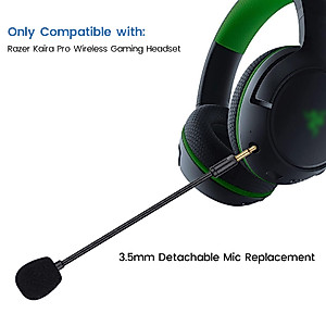 Kaira Pro Mic Replacement for Razer Kaira Pro Wireless Gaming Headset, 3.5mm Detachable Noise Cancelling Microphone Boom for Xbox One, PS4, PS5, PC Black