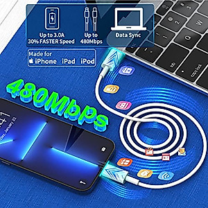 [Apple MFi Certified] iPhone Charger Fast Charging, Kindtoy 3Pack 20W PD USB-C Wall Charger + 3Pack 6FT Type-C to Lightning Cable Quick Charge Compatible with iPhone 14 13 12 11 Pro Max/XS/XR/X 8/iPad