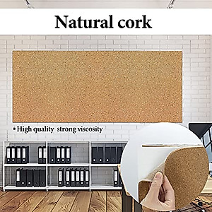 CREHNIL Natural Self Cork Roll with Adhesive Backing 1/8 Inch Thick Peel and Stick for Walls Drawer Shelf Liner Crafts Pins Bulletin Board Rolls Gasket Material Underlayment 18x48 4 Pack