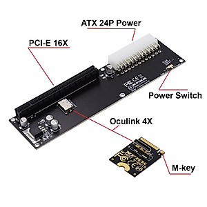 xiwai Oculink SFF-8611 Data Cable, PCI-E 3.0 Card - PCI Express M.2 M-Key to SFF-8612 Host Adapter for GPD Win Max2 External Graphics Card & SSD