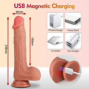 Thrusting Dildos Vibrator Sex Toys - Realistic Silicone Suction Cup Penis G-spot Vaginal Anal Dildos with 9 Modes, APP Remote Control Female Sex Stimulator, Adult Sex Toys & Games for Women Couples