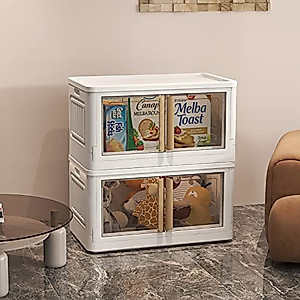 Nafenai Storage bins with Lids - Collapsible storage bins,3 Packs Storage bins with wheels,Double Door stackable storage bins Closet Organizers and Storage,78 Quart Storage Boxs for Home,Office