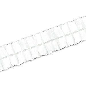 Beistle 3D Leaf Paper Garland Decoration, 4.5" x 12', White