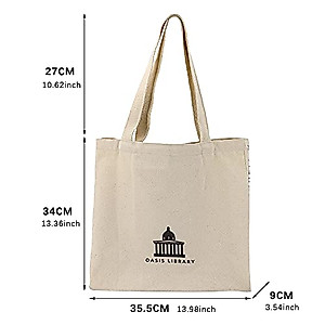 UERRUAM Canvas Tote Bag Aesthetic for Women Graphic Tote bag with Zipper Cute Canvas Bags with Pockets School Beach Travel