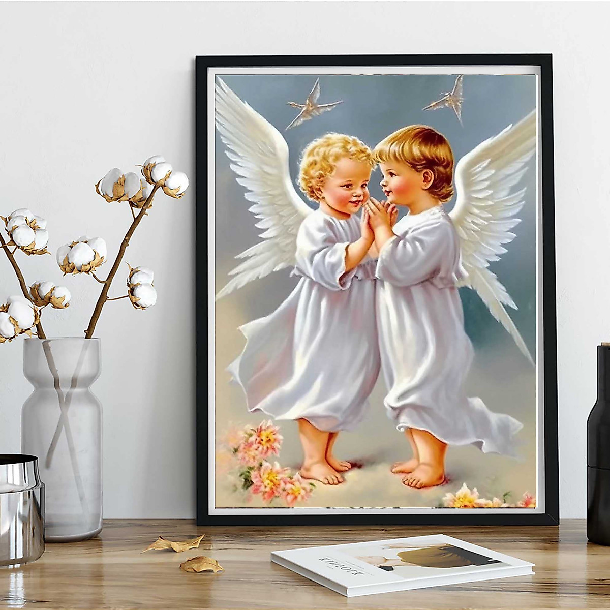 Kaliosy 5D Diamond Art Kits for Adults Child by Number Kits, Diamond Painting Art Angel DIY Full Drill Crystal Craft Cross Stitch Embroidery Decoration 30x40 cm