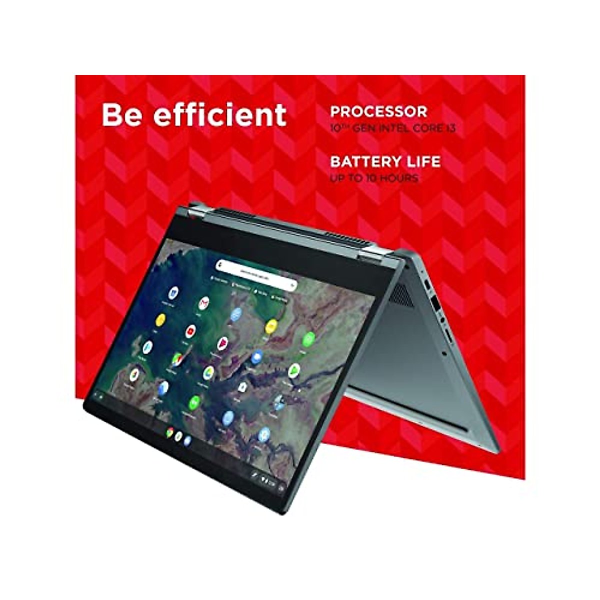 Lenovo Chromebook Flex 5 13" FHD IPS Touchscreen 2-in-1 Laptop, Intel Core i3-10110U, 4GB DDR4, 64GB eMMC, MicroSD Card Reader, Webcam, WiFi,BT, Backlit Keyboard, Chrome OS/ GCube 64GB Micro SD Card