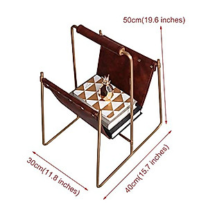 Magazine & Newspaper Baskets Magazine Rack Simple Small Newspaper Rack Desktop Debris Storage Basket Leather Luxury Storage Rack Decorative Bookshelf Craft Decorations