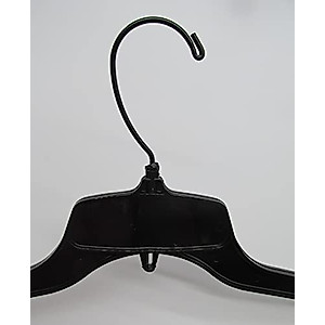 NAHANCO 24400BH Floor Ready Plastic Shirt/Dress Hanger with Black Swivel Hook, Coordinate Loop and Molded Non-Slip Shoulders, 15", Black (Pack of 100)