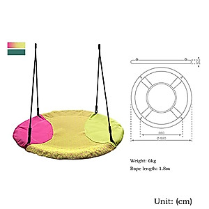 Swing Set Saucer Tree Swing - Outdoor Swing Set - Attaches to Trees or Existing Swing Sets - Create Your Own Backyard Playground - Adjustable Hanging Ropes - Kids, Adults and Teens Swing Seat
