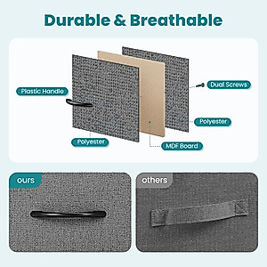 OLIXIS Dresser for Bedroom with 5 Drawers, Wide Chest of Drawers, Fabric Bedroom Dresser with Drawer Organizers, Storage Organizer Unit with Fabric Bins for Closet, Living Room, Hallway, Grey