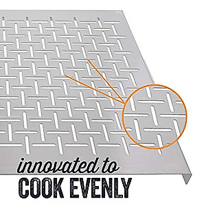 Yukon Glory YG-719 Premium Large Stainless Steel Pan Topper Tray for Outdoor Grill - Perfect for Veggie Grilling,BBQ and More - Great Grilling Accessories and Grilling Gifts
