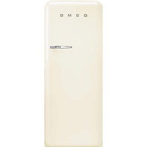 Smeg FAB28 50's Retro Style Aesthetic Top Freezer Refrigerator with 9.92 Cu Total Capacity, Multiflow Cooling System, Adjustable Glass Shelves 24-Inches, Cream Right Hand Hinge Made In Italy
