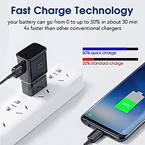 Adaptive Fast Charger kit with USB Type C Cable Compatible Samsung Galaxy S21 /S21 Ultra 5G / S10 /S20 / S10e / S9 /S8 / Plus/Edge/Active/Note 8/9 / 20/10, Wall Plug Power Adapter Cord (2 Pack)