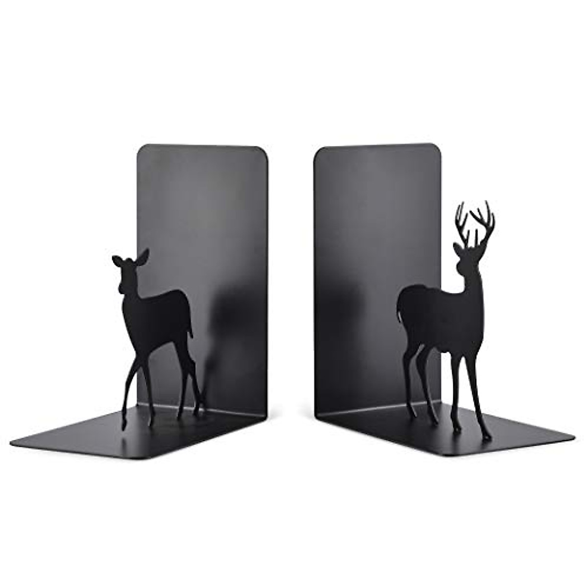 Decorative Metal Deer Bookends, Bookends for Shelves, Book Holders, Book Shelf Organizer, Desk Organizer, Heavy Duty Non-Skid Bookends, Living Room Decor, Home Decor, Creative Gift