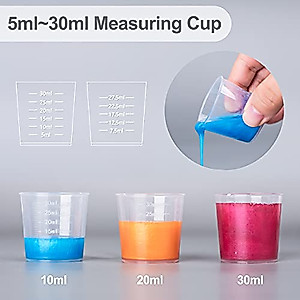 LET'S RESIN Epoxy Mixing Cups Kit,200Pcs Plastic Resin,30ml Disposable Measuring Cups,50 Wooden Stirring Sticks, Dropper, Mixing Cups for Epoxy Resin, Paint Mixing, Jewelry Making