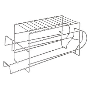 mDesign 2-Tier Metal Wire Standing Pop/Soda and Food Can Dispenser Storage Rack Organizer with Top Shelf for Kitchen Pantry, Countertop, Cabinet - Holds 12 Cans - Chrome