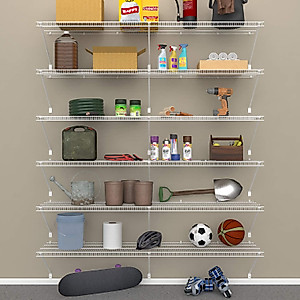 ClosetMaid Wire Shelving Support Brackets for 16 in. Deep Shelves, with Anchors & Pins for Installation, White, 12 Count (Pack of 1)